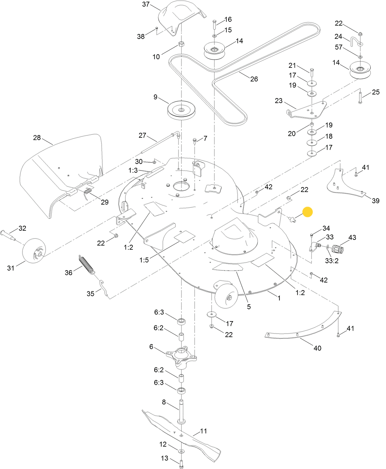 Toro OEM 139-5871 Mower Deck Clip Pin Stud/Pin Fits Toro Select 34" Ti
