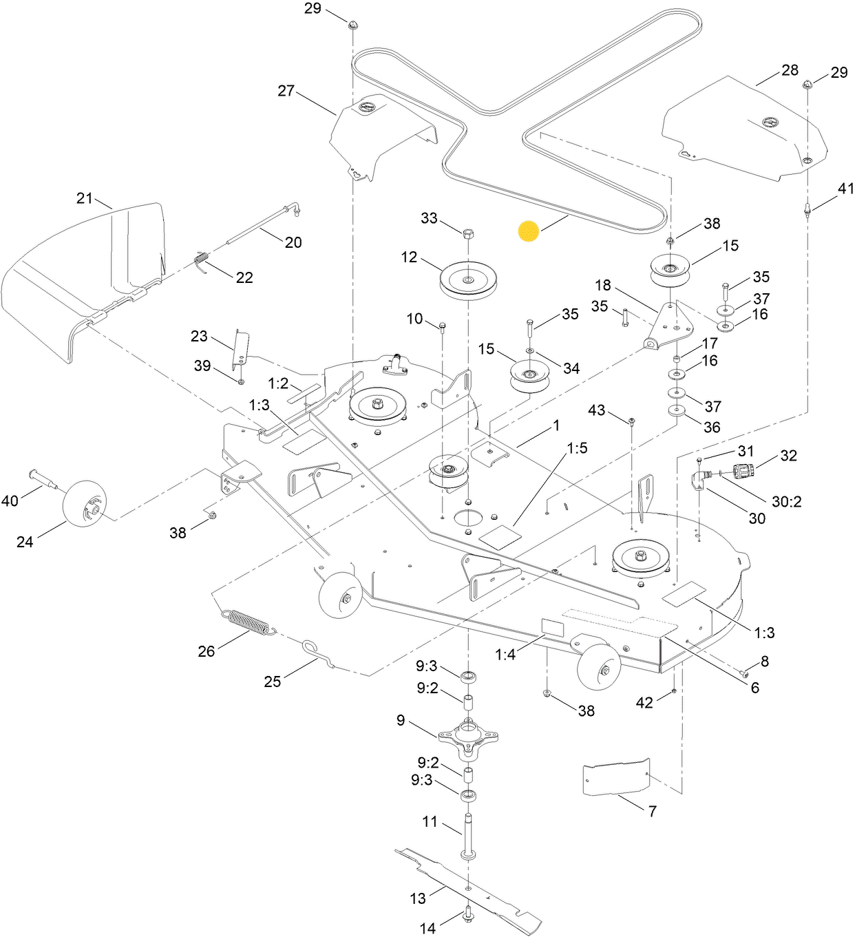 Toro OEM 147-2911 60" Mower Deck Belt for TimeCutter Max