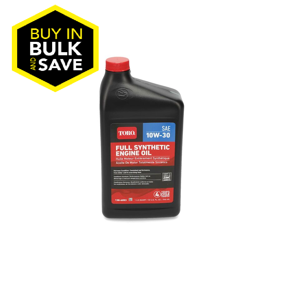 Toro OEM 138-6053 Full Synthetic 10W-30 4 Cycle Engine Oil 32 oz. Bott